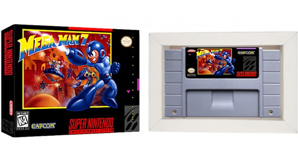 Cartucho de Super Nintendo Mega Man 7 com Caixa e Berço